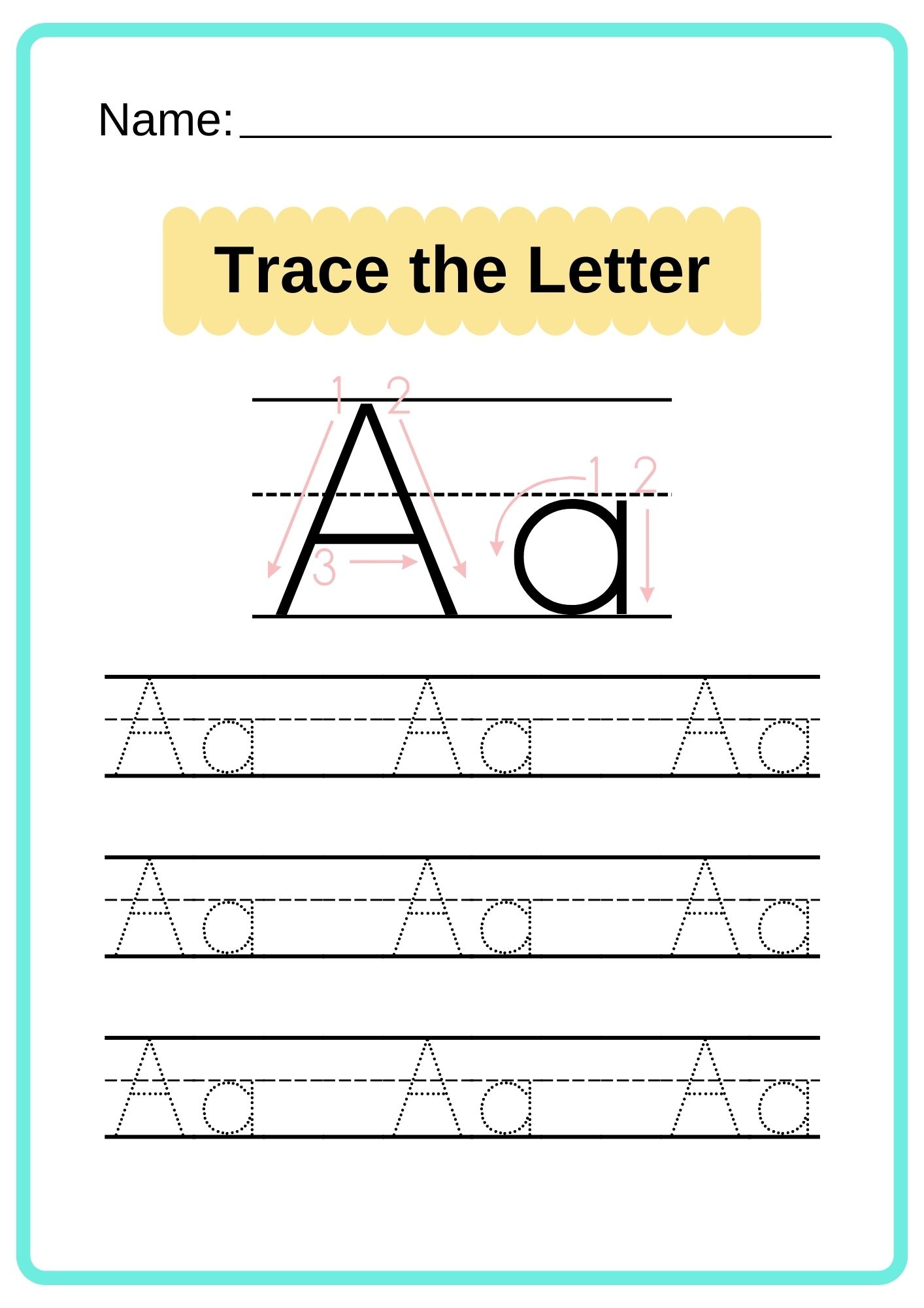 Tracing Letters A-Z Worksheet - English Stuffs